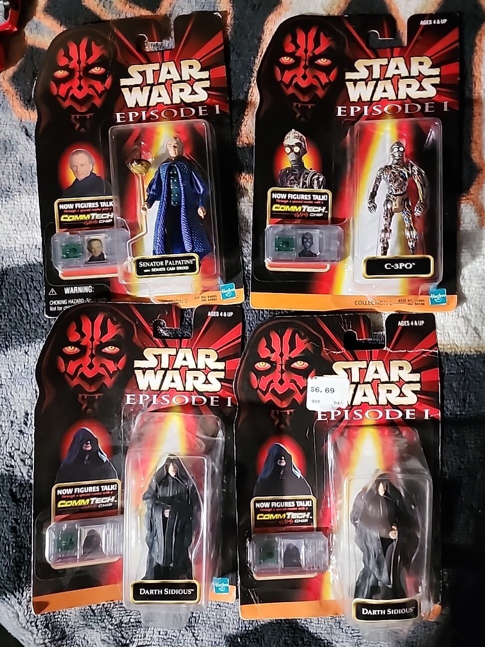LOT Of 4 Hasbro Star Wars Episode 1 Action Figures CommTech Chip NIB ...