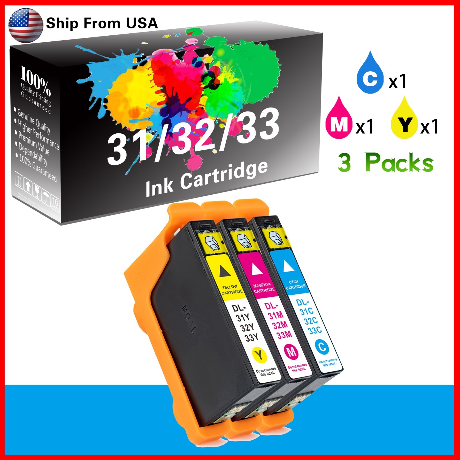 3PK Compatible Dell 31 32 33 34 Ink Cartridge for V725W Printer | eBay
