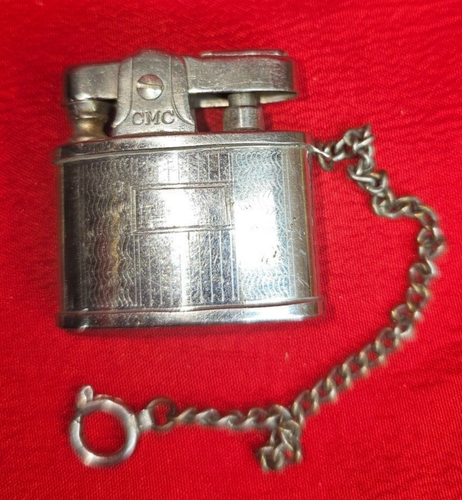 VINTAGE CONTINENTAL CMC MINIATURE POCKET LIGHTER W/CHAIN FLUID TYPE ...