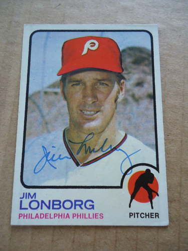 Jim Lonborg - 1973 Topps Autographed Baseball card #3 - Phillies - P | eBay