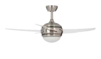 Argos Home Manhattan Ceiling Fan LED Light 140cm Satin Nickel 2000943 ...