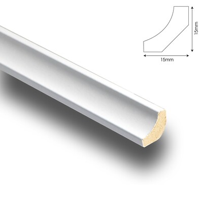 Clean Pure White Scotia Beading Laminate 15 x 2.4m lengths Edging Trim ...