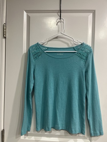 Talbots Womens Size Small Turquoise Blue Top Free Gift!! | eBay