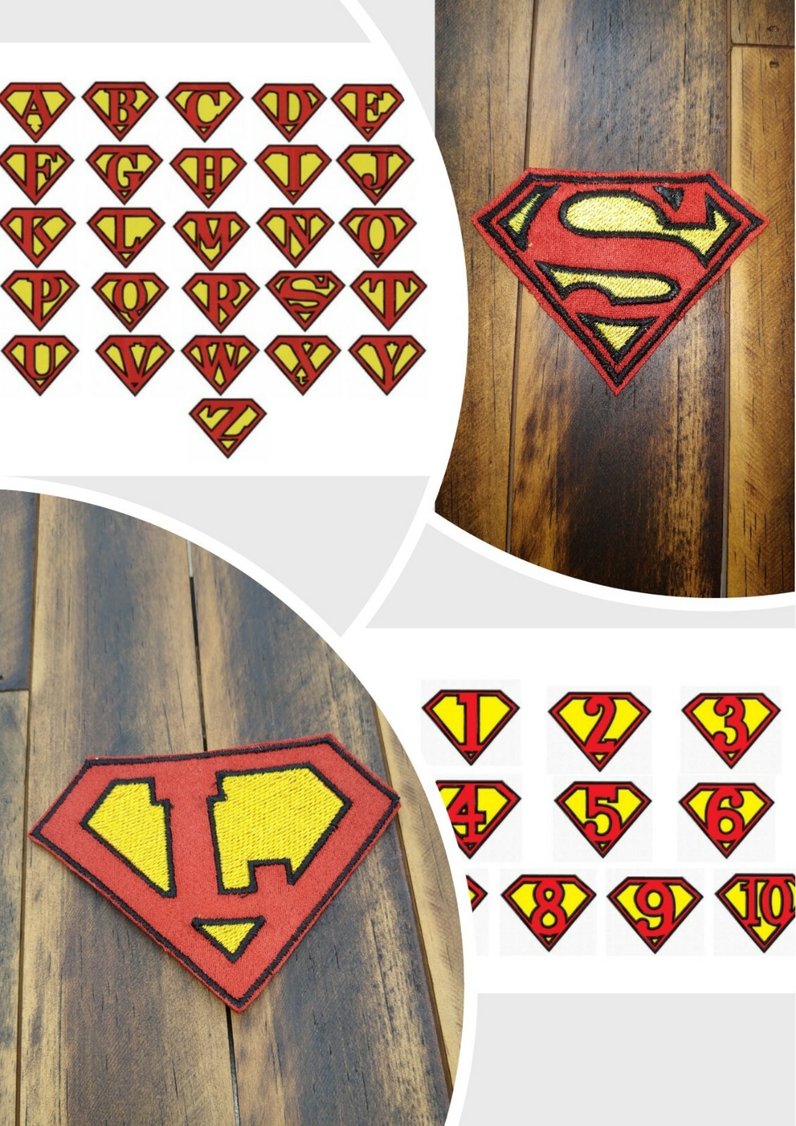 Superman Logo Patch Iron-On Superman Logo Superman Alphabet Super Hero ...