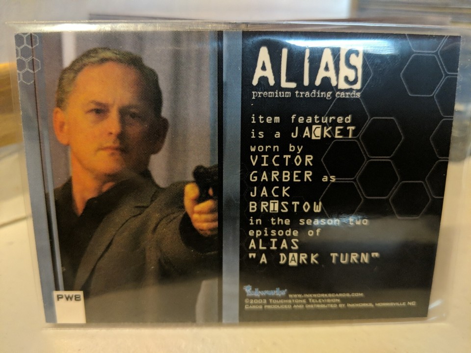 Alias Season 2 Victor Garber PW8 Pieceworks Costume Card Jacket as Jack ...