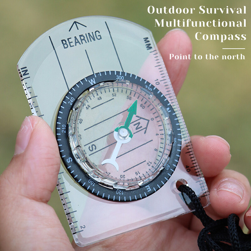 Outdoor Professional Mini Compass Map Scale Ruler Multifunctional ...