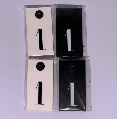 Numbered gift tags with black string from 0 - 9 / Place numbers / black ...