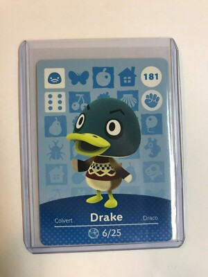 Drake # 181 Animal Crossing Amiibo Card Horizons Series US - NEVER ...
