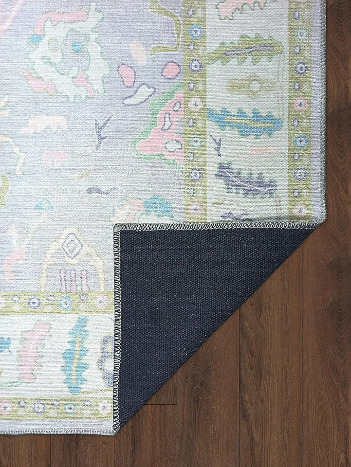 Modern Oushak Runner Rug, Extra Long Runners Vintage Turkish Lavender ...