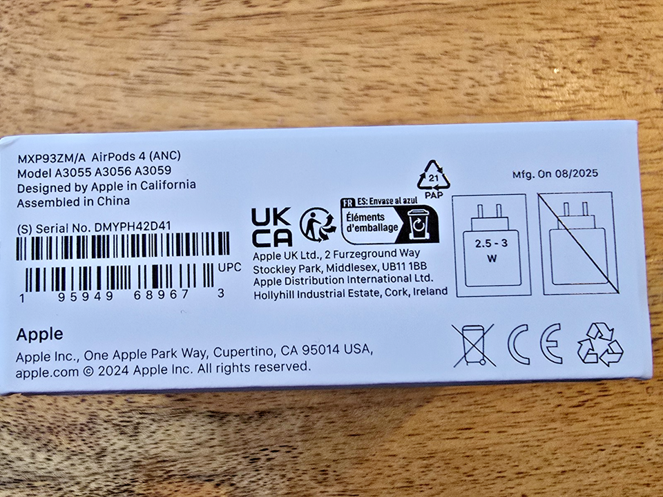 New Sealed Apple AirPods 4 with Active Noise Cancellation Model MXP93ZM ...