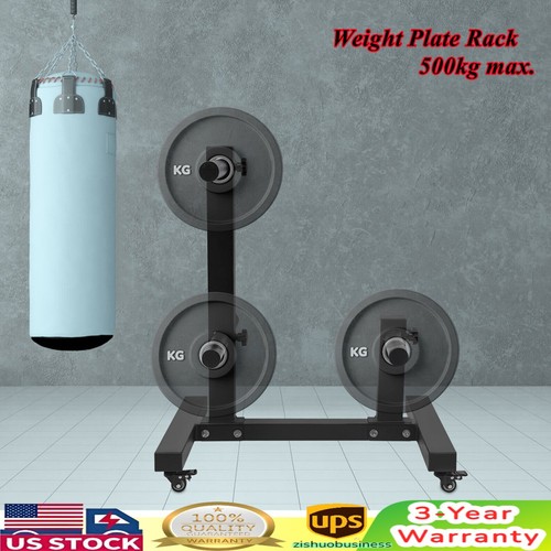 Weight Plate Rack Tree Weight Plate Storage with Universial Wheels ...