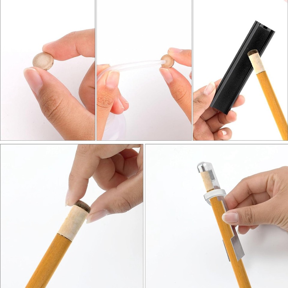 Billiard Cue Repair Kit, 2 Cue Tip Clamps 20 Cue Tips 2 Shapers 5 Chalk7517 | eBay UK