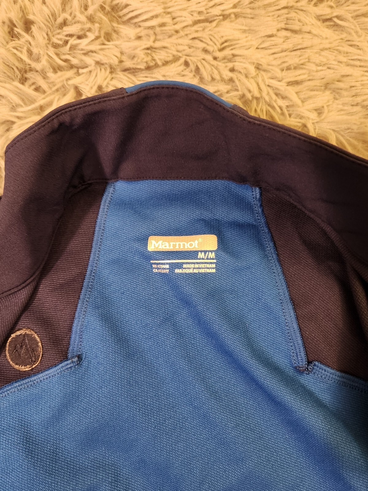 Marmot M3 Bero Soft Shell Jacket Mens Blue Full Zip Stretch Wicking ...