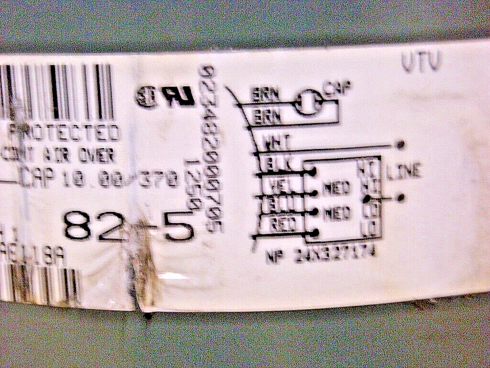 GE104A- GE MOTORS 5KCP39PG 3/4 HP BLOWER MOTOR 1075 RPM 11.1A, 115V 4 ...