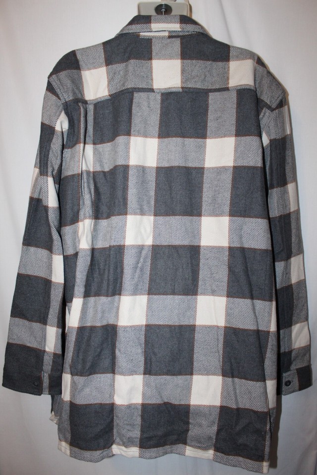 mens mutual weave flannel shirt jacket large tall 3XL nwt gray block ...
