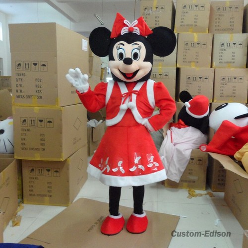 Xmas Mickey & Minnie Mouse Mascot Costume Suits Party Dress Character ...