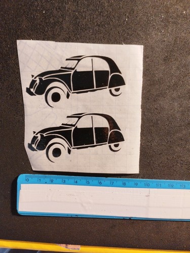 2*Adesivo In Vinile Nero Lucido Logo Citroen 2 CV Tuning Auto Moto Casa ...