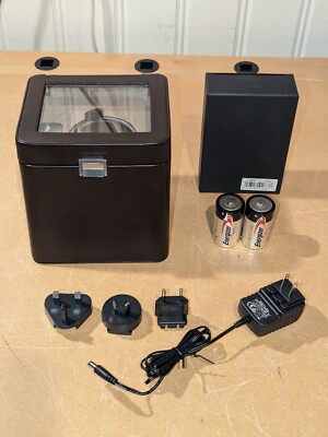 Wolf Designs Module 1.5 Single Watch Winder Rotator Brown Leather ...