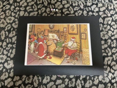 Vintage Collectible Giles Cartoon Art Print , Mounted COLOUR CHRISTMAS ...