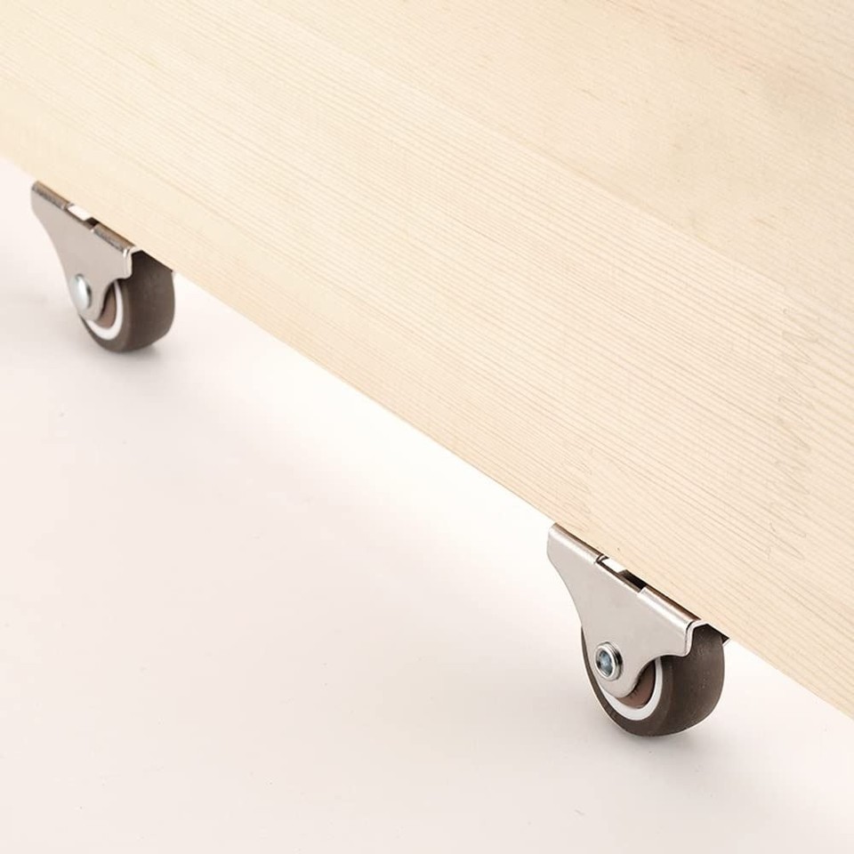 4Pcs Mini Fixed Caster Wheels 1'' Small Casters Wheels Cabinet Trundle ...