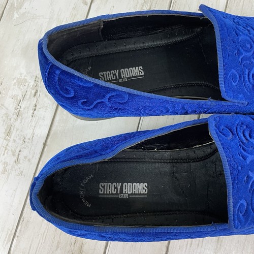 Stacy Adams Saunders Debossed Velour Slip On Shoes Sz 12 Royal Blue ...
