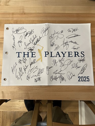 THE PLAYERS 2025 SIGNED FIELD PIN FLAG RORY ABERG MORIKAWA THOMAS ...