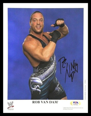 WWE ROB VAN DAM P-866 HAND SIGNED AUTOGRAPHED 8X10 PROMO PHOTO WITH PSA ...