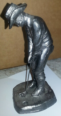 Michael Ricker Pewter Cowboy Golfer Figurine Golfing Putting Golf 5.75 ...