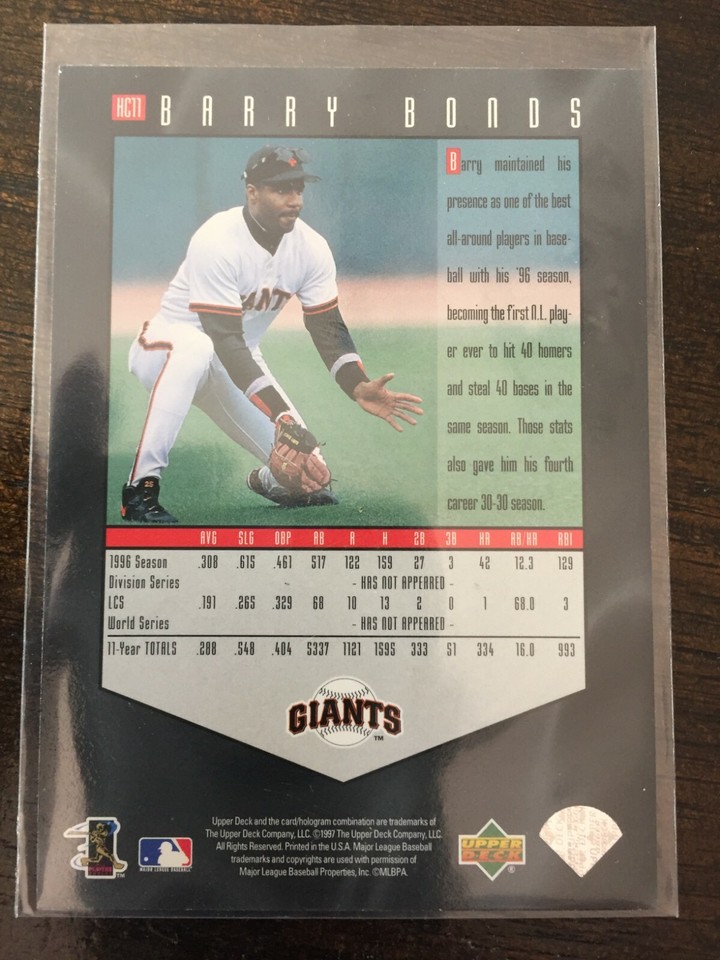 1997 Upper Deck Hot Commodities #HC11 Barry Bonds Insert Baseball Card | eBay