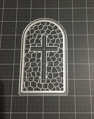 Stained Glass Window Cross Easter Religious Metal Thin Metal Cutting ...