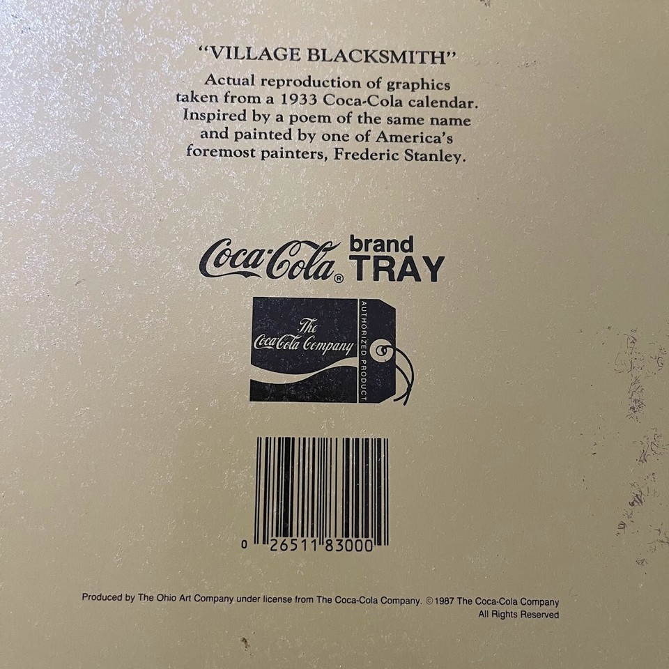 Vintage 1987 Original Coca Cola Frederic Stanley Scene Rare Metal ...