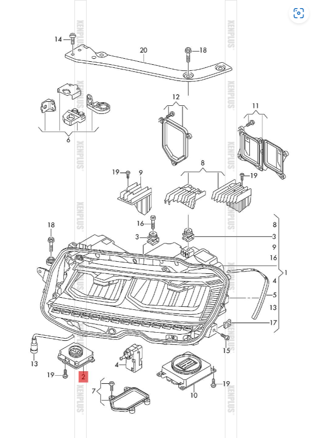 4G0907697F New For OEM VW Audi Daytime Running Light Module DRL Control ...