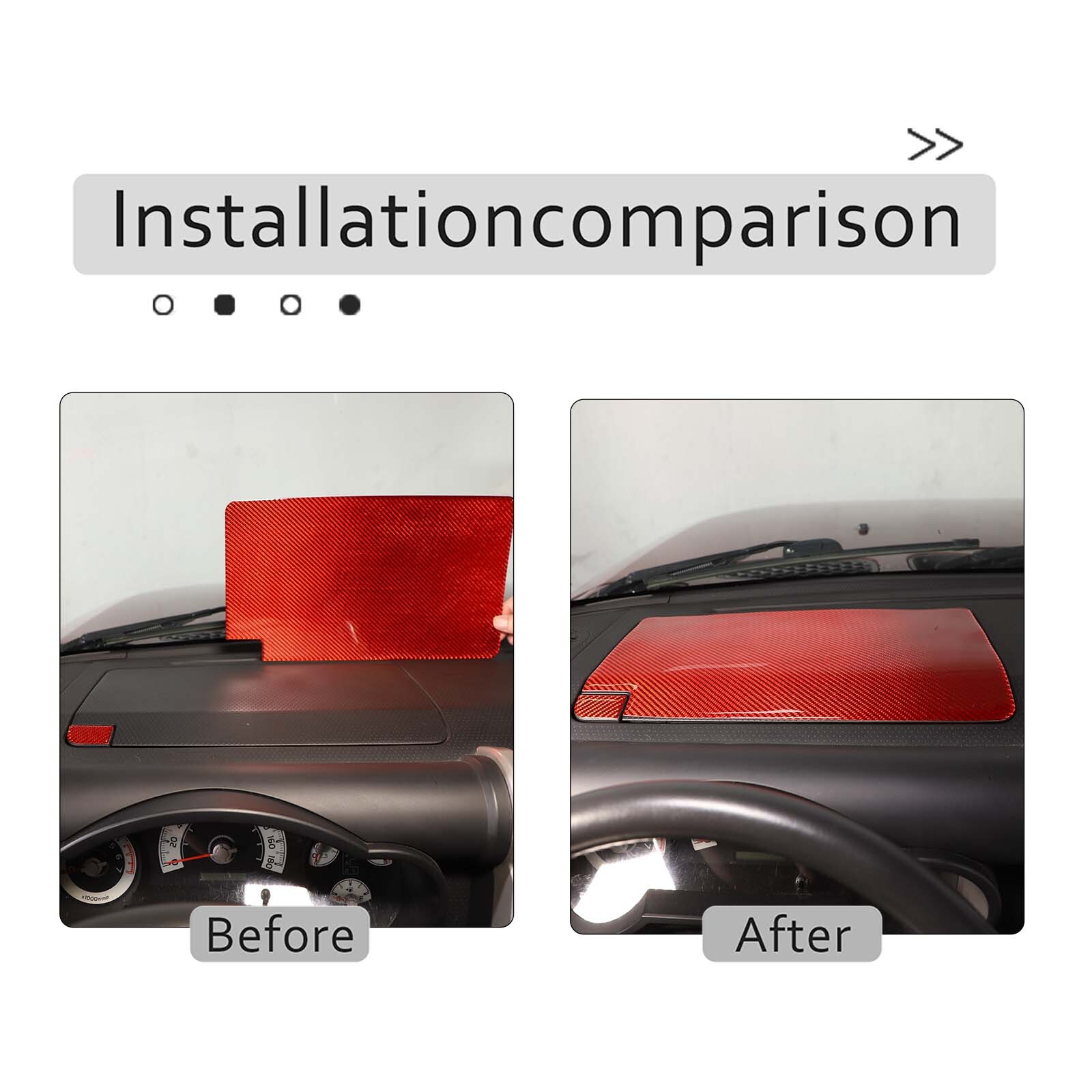 Red Carbon Car Dashboard Storage Box Panel Trim Kit For Toyota FJ ...