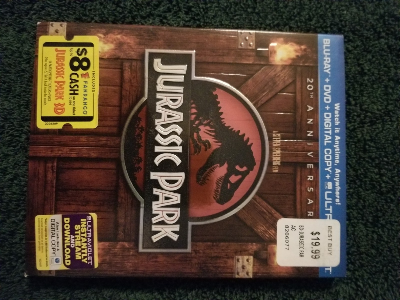 Jurassic Park (Blu-ray/DVD, 2013, 2-Disc Set, Includes Digital Copy ...