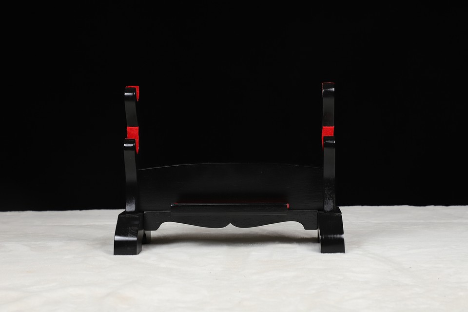 Solid Wood 2-Tier Sword Stand for Display Japanese Samurai Katana Sword ...