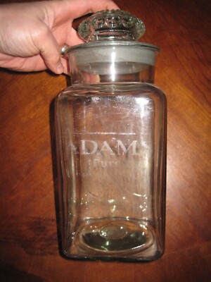 Vintage Antique Adams Pure Chewing Gum Glass Store Display Canister Jar ...