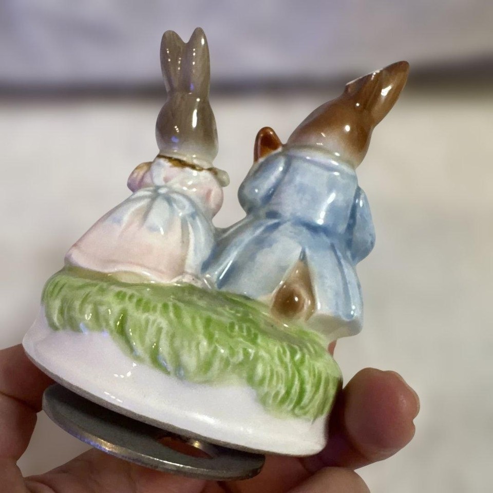 Vintage Ceramic Rabbit Music Box - The Enchanting Waltz | eBay UK