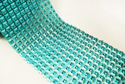 3.75" 10 Yards Diamond Square Mesh Wrap Rhinestone Sparkle Crystal ...