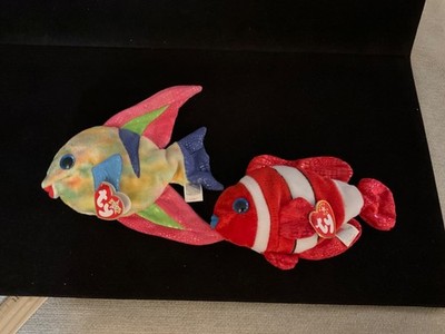 Ty Beanie Baby - ARUBA the Angel Fish 7" Jester the Clown Fish 2000 ...
