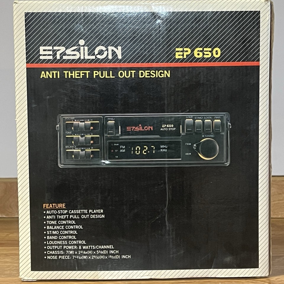 Epsilon Electronics AM FM Cassette Player Car Radio EP 650 Vintage ...