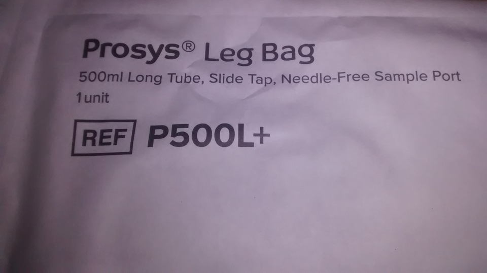 8x PROSYS P500L+ URINE DRAINAGE LEG BAG, 500ML LONG TUBE SLIDE TAP EXP ...