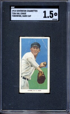T206 Sovereign Hal Chase Throwing, Dark Cap SGC 1.5 FR *New York ...