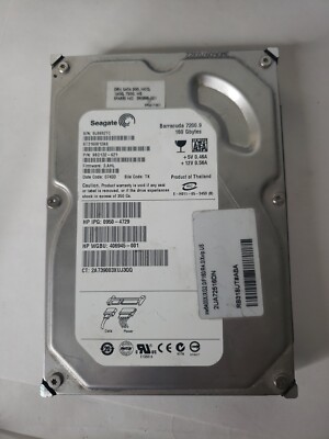 ST3160812AS, 9LS, TK, PN 9BD132-621, FW 3.AHL, Seagate 160GB SATA 3.5 ...
