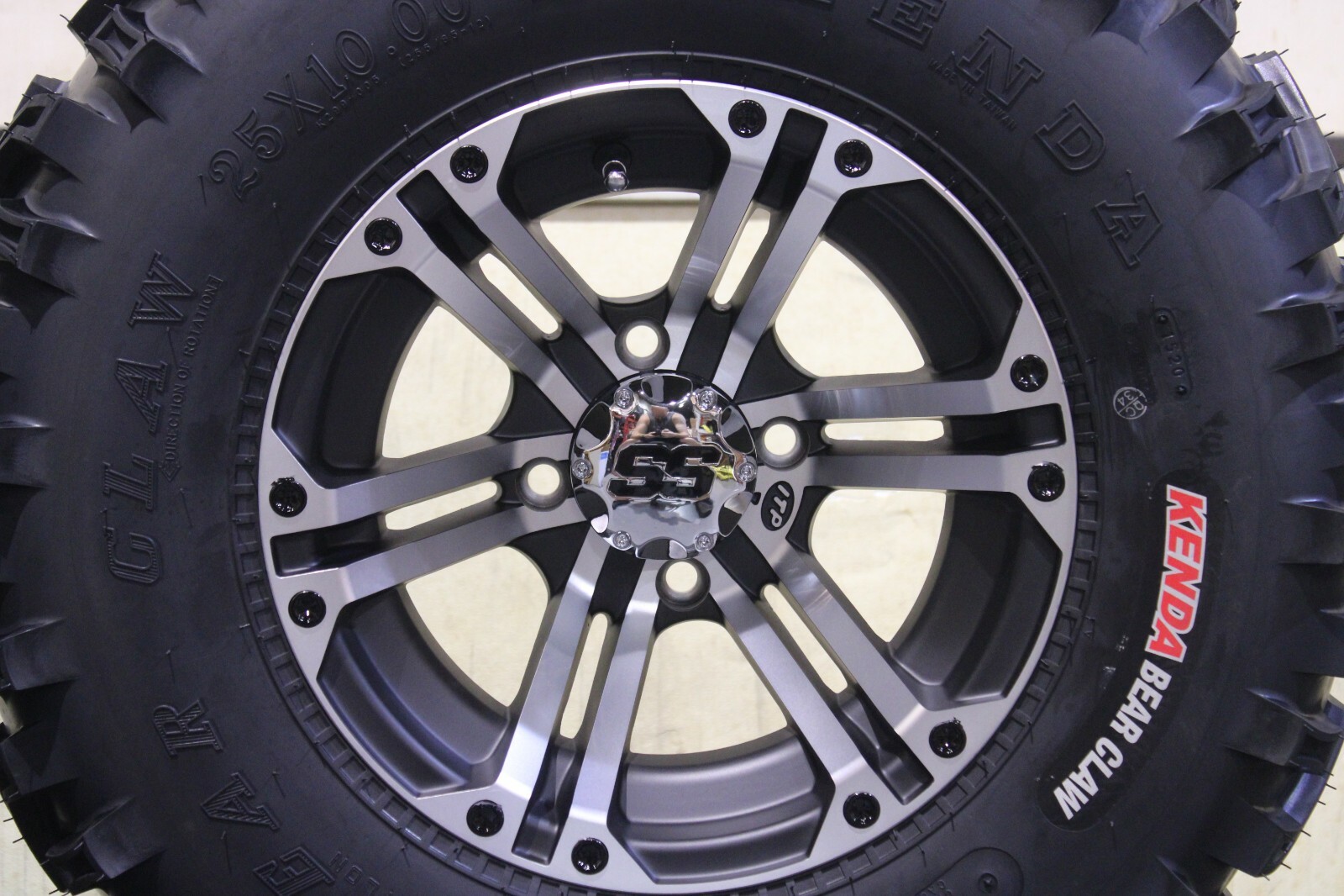 YAMAHA WOLVERINE 350 25" BEAR CLAW ATV TIRE & ITP SS212 M WHEEL KIT ...