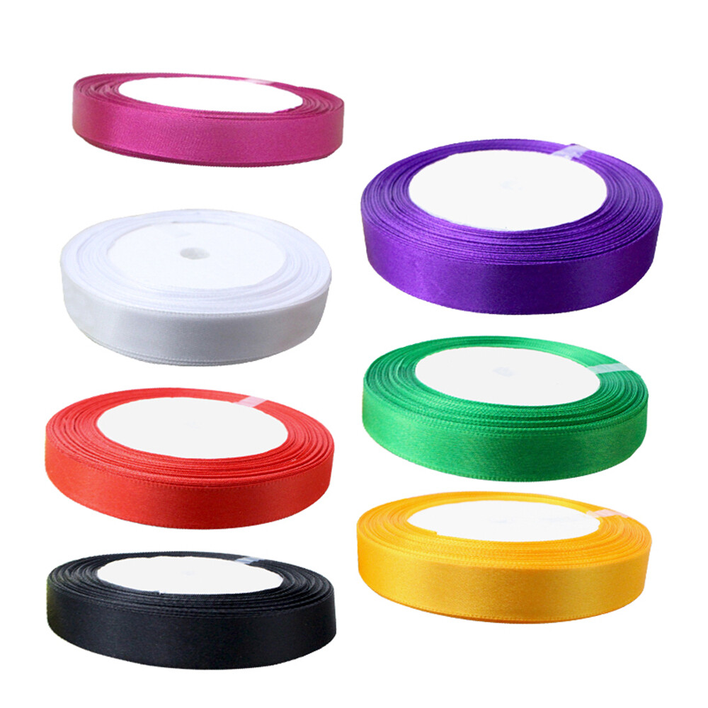 25 Yards 6mm Satin Ribbon Rolls Bulk Lot Home Gift Wedding Party Craft ...