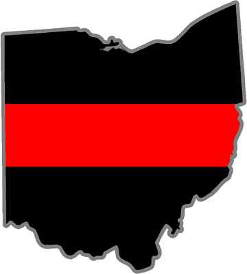 4" Ohio OH State Thin RED Line Firefighter IAFF Fire Company Decal ...