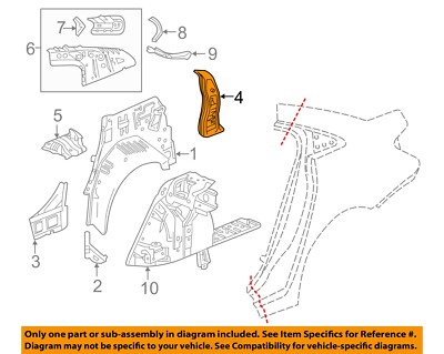GM OEM 16-19 Cruze Quarter Panel Inner Structure-Inner Reinf 23440679 ...