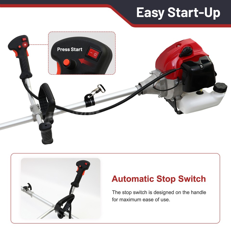 Gas String Trimmer 2-Cycle 52cc 73 in String Trimmer Straight Shaft ...