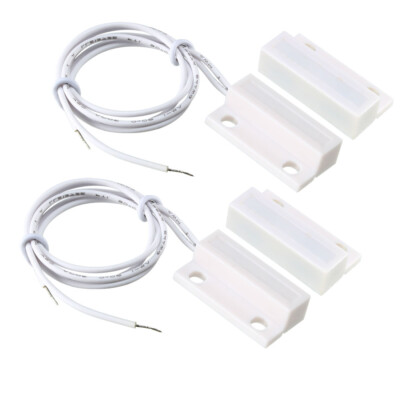 2pcs MC-38 Surface Mount Wired NC Door Sensor Alarm Magnetic Reed ...