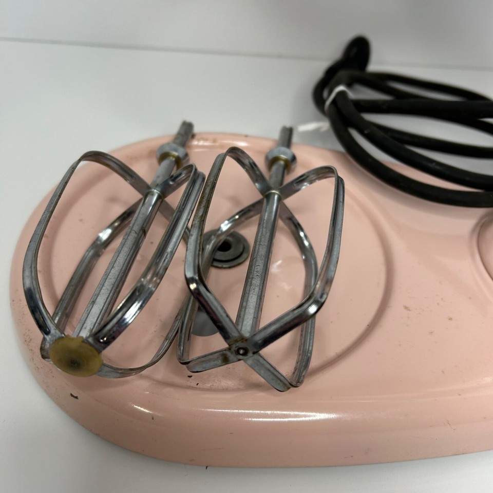 Vintage Sunbeam Mixmaster Pink 10 Speed Electric Mixer With Beaters ...